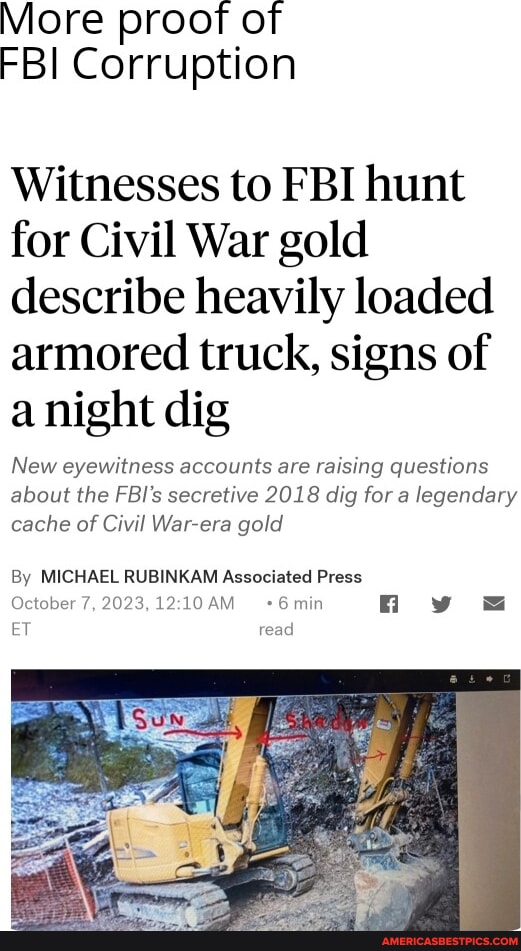 More proof of FBI Corruption Witnesses to FBI hunt for Civil War gold ...