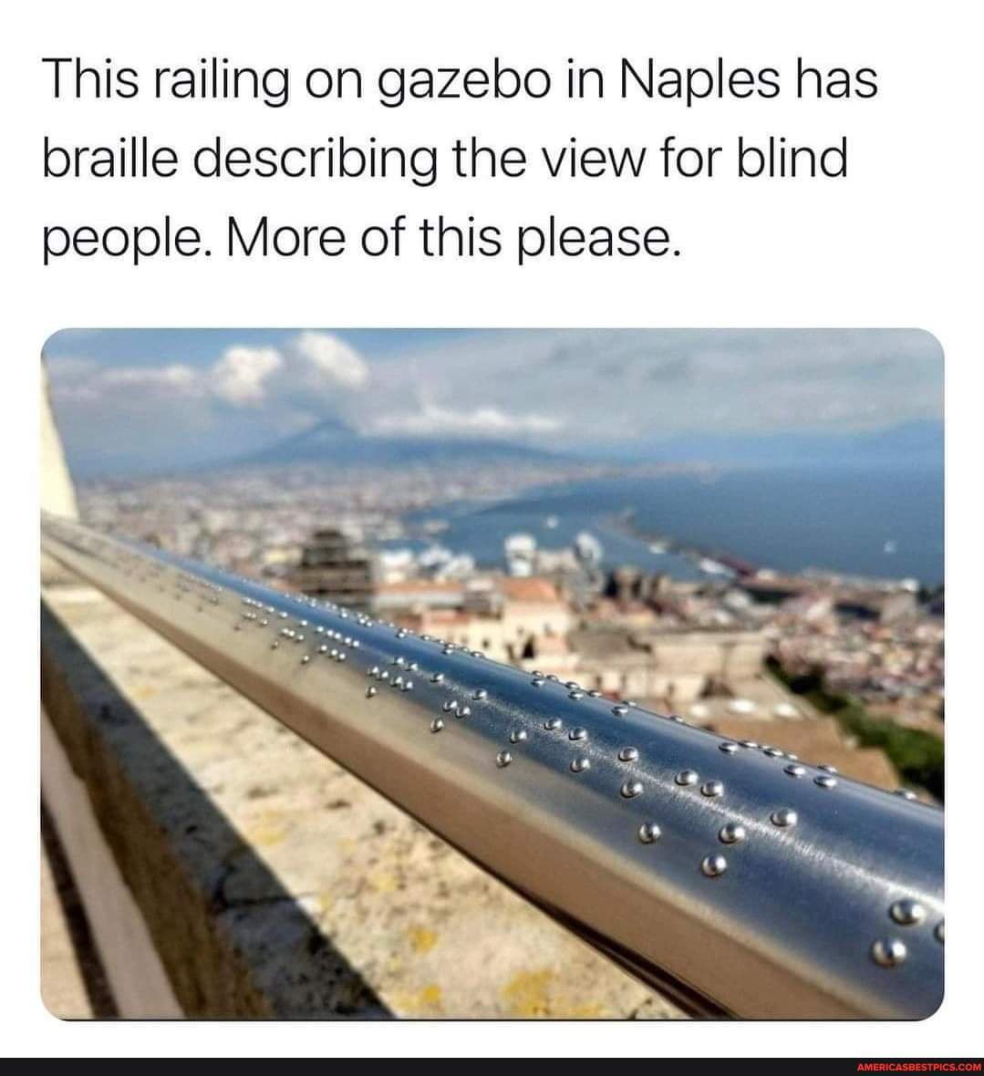 This railing on gazebo in Naples has braille describing the view for ...