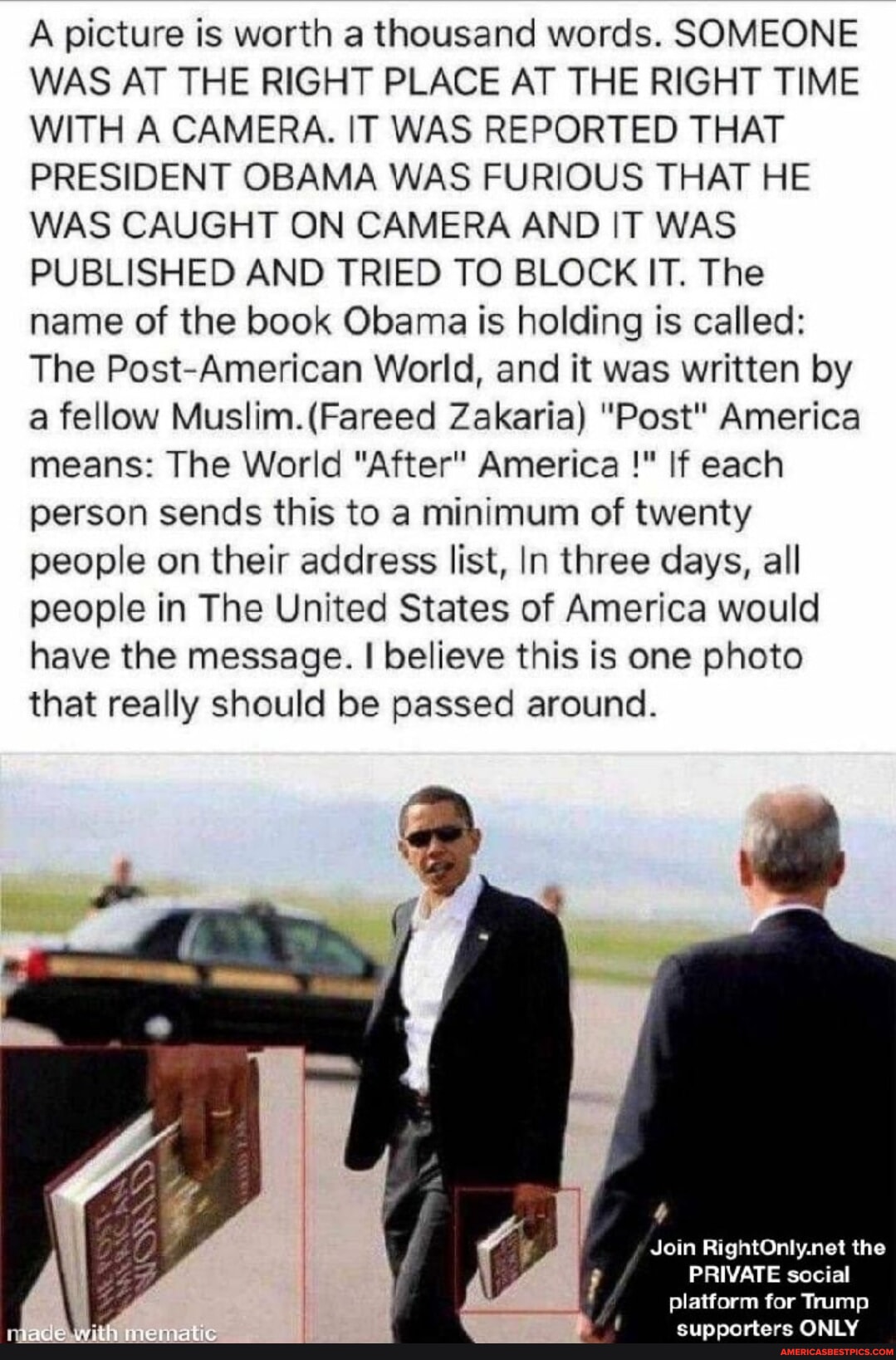 A picture is worth a thousand words. SOMEONE WAS AT THE RIGHT PLACE AT ...