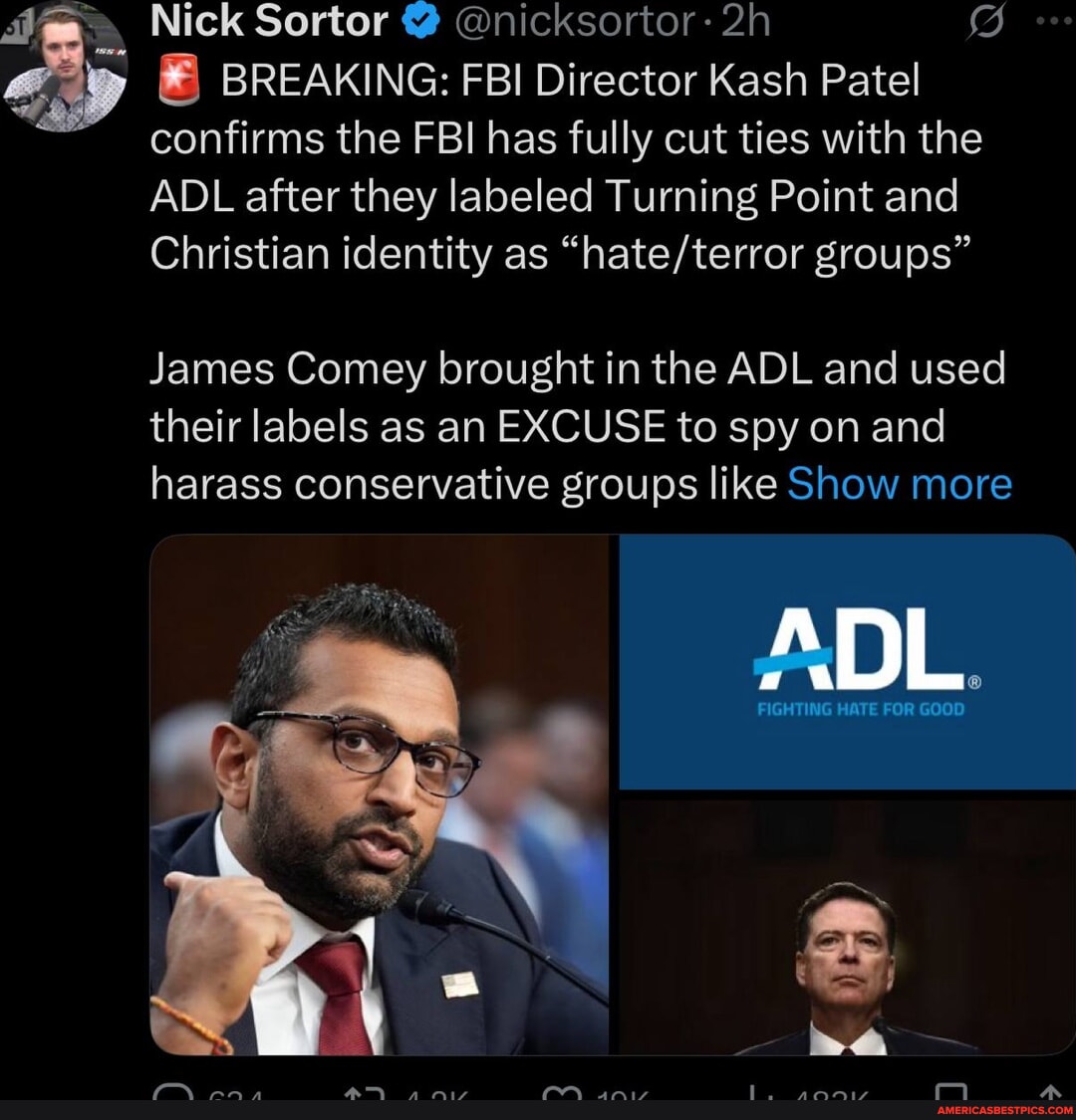 Nick Sortor @nicksortor: BREAKING: FBI Director Kash Patel confirms the ...