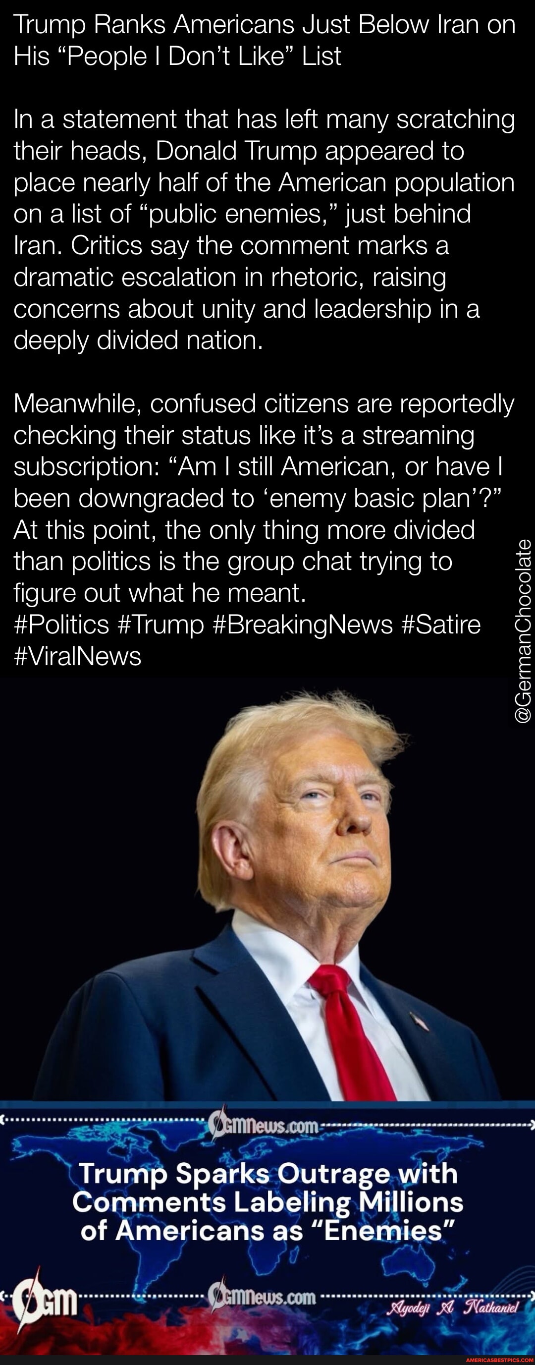 Trump Ranks Americans Just Below Iran on His "People I Don't Like" List ...