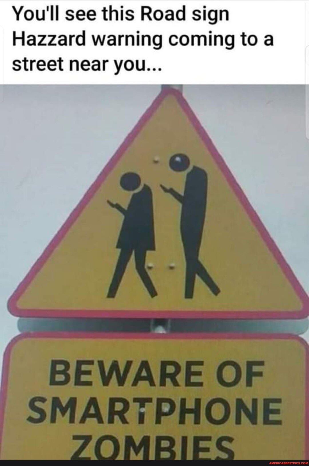 You'll see this Road sign Hazzard warning coming to a street near you ...