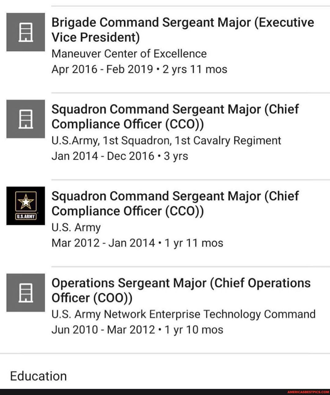 Brigade Command Sergeant Major (Executive Vice President) Maneuver ...