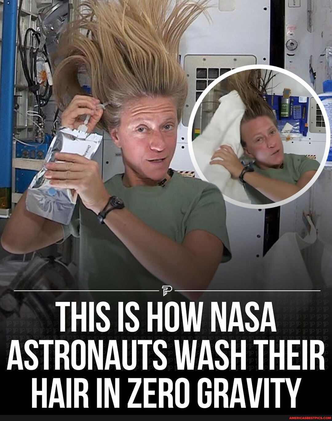 Swipe to see NASA Astronaut Karen Nyberg demonstrating how hair is ...