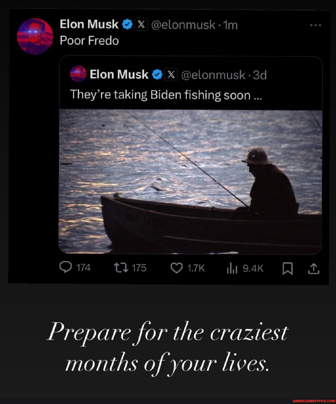 Elon Musk @ @elonmusk Poor Fredo lon Musk @ @elonmusk They're taking ...