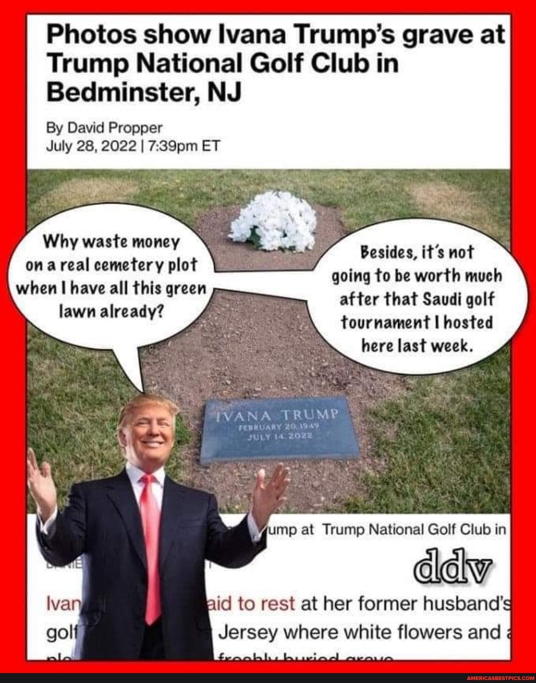 Photos show Ivana Trump's grave at Trump National Golf Club in ...