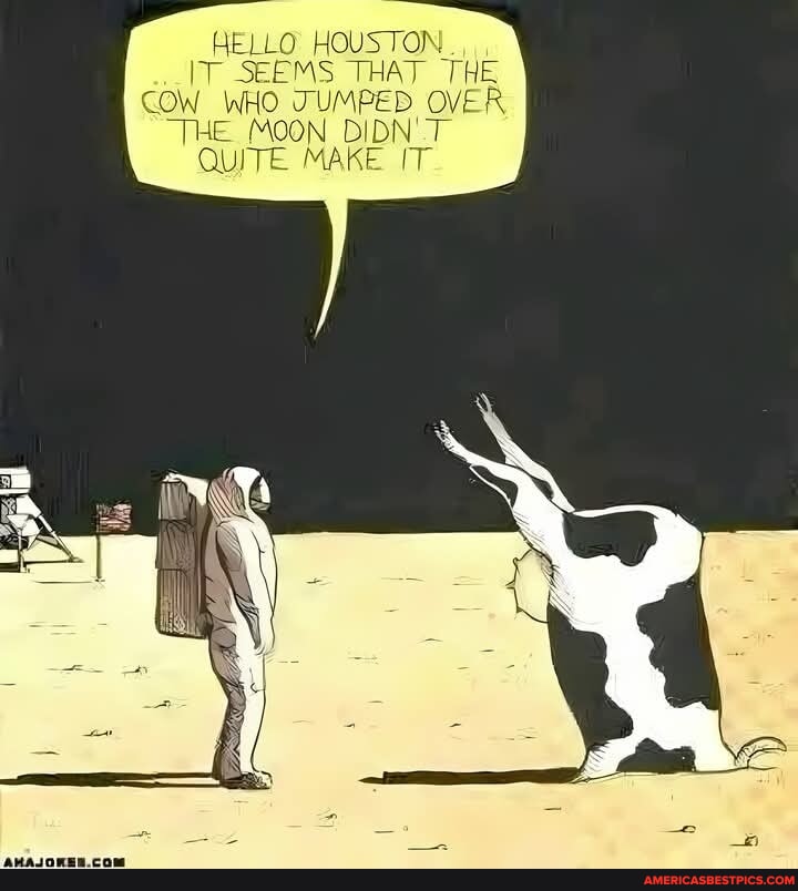 HELLO' HOUSTON. SEEMS THAT THE COW WHO TUMPED OVER "THE MOON DIDN'T ...