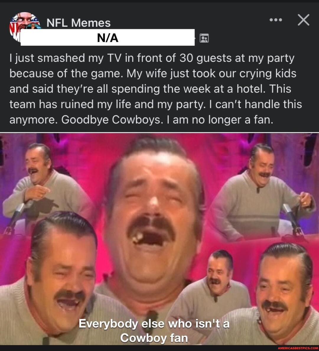 NFL Memes WA I just smashed my TV in front of 30 guests at my party ...