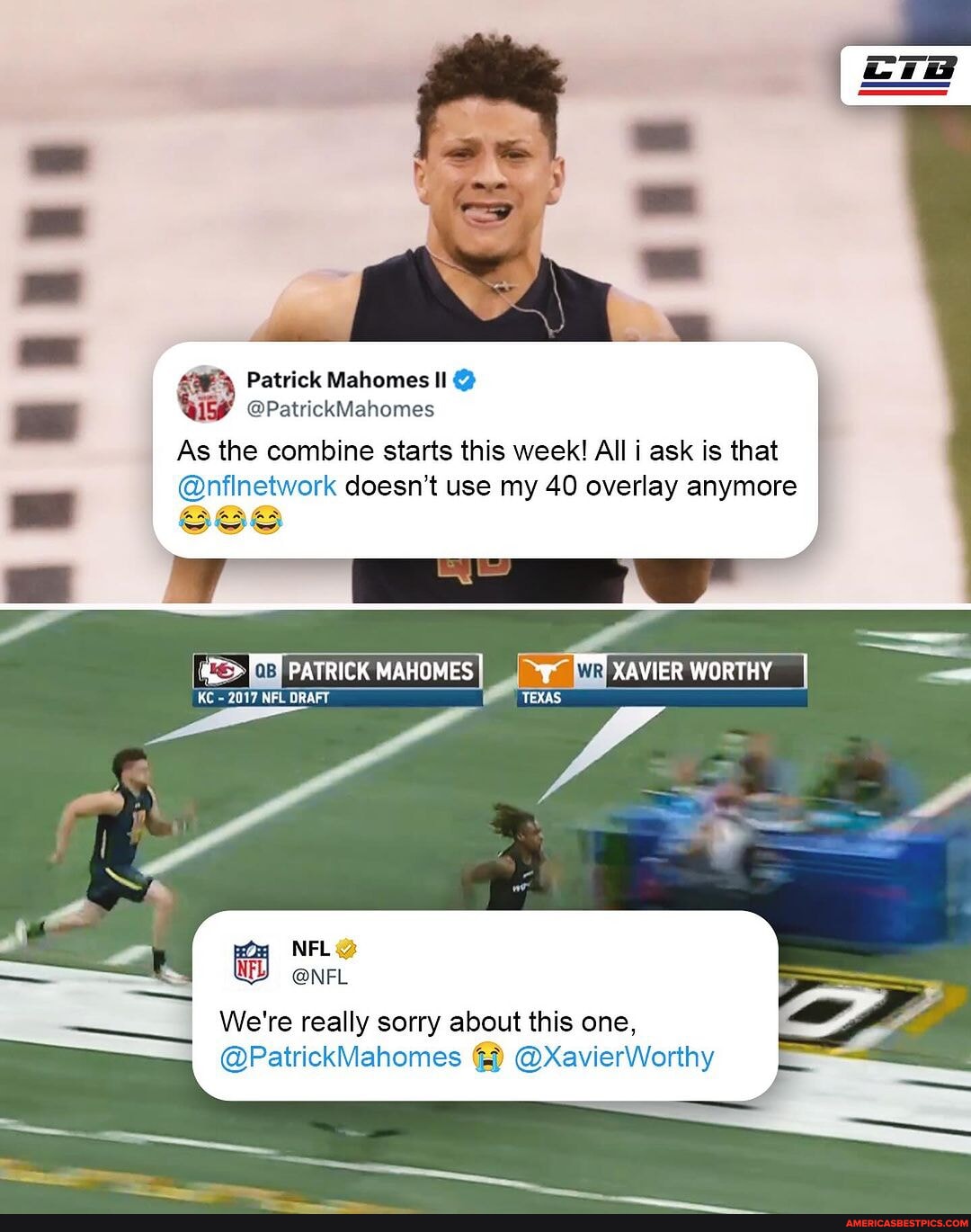 The NFL really did Patrick Mahomes dirty with this 🤣💀 - As the combine ...