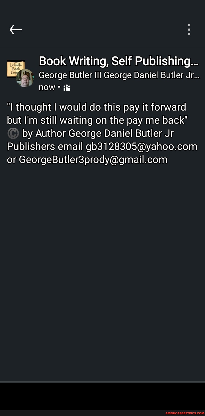 Book Writing, Self Publishing... George Butler III George Daniel Butler ...