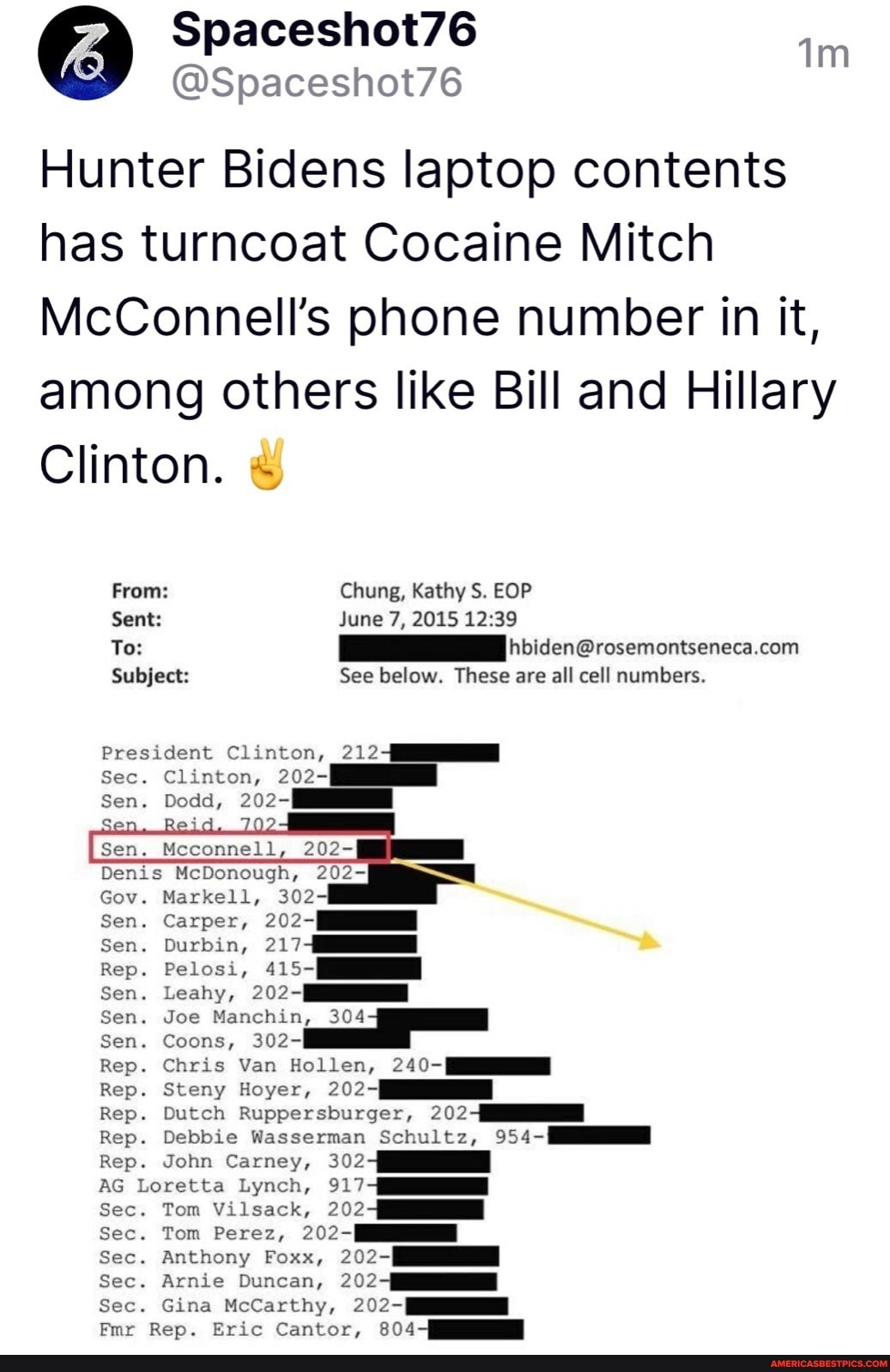 Spaceshot76 Hunter Bidens laptop contents has turncoat Cocaine Mitch ...