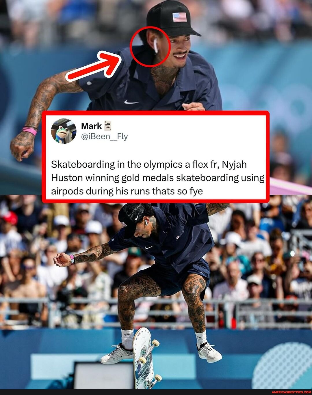 Having your AirPods in during the Olympics is a flex 😂🔥 (Via ibeen_fly ...