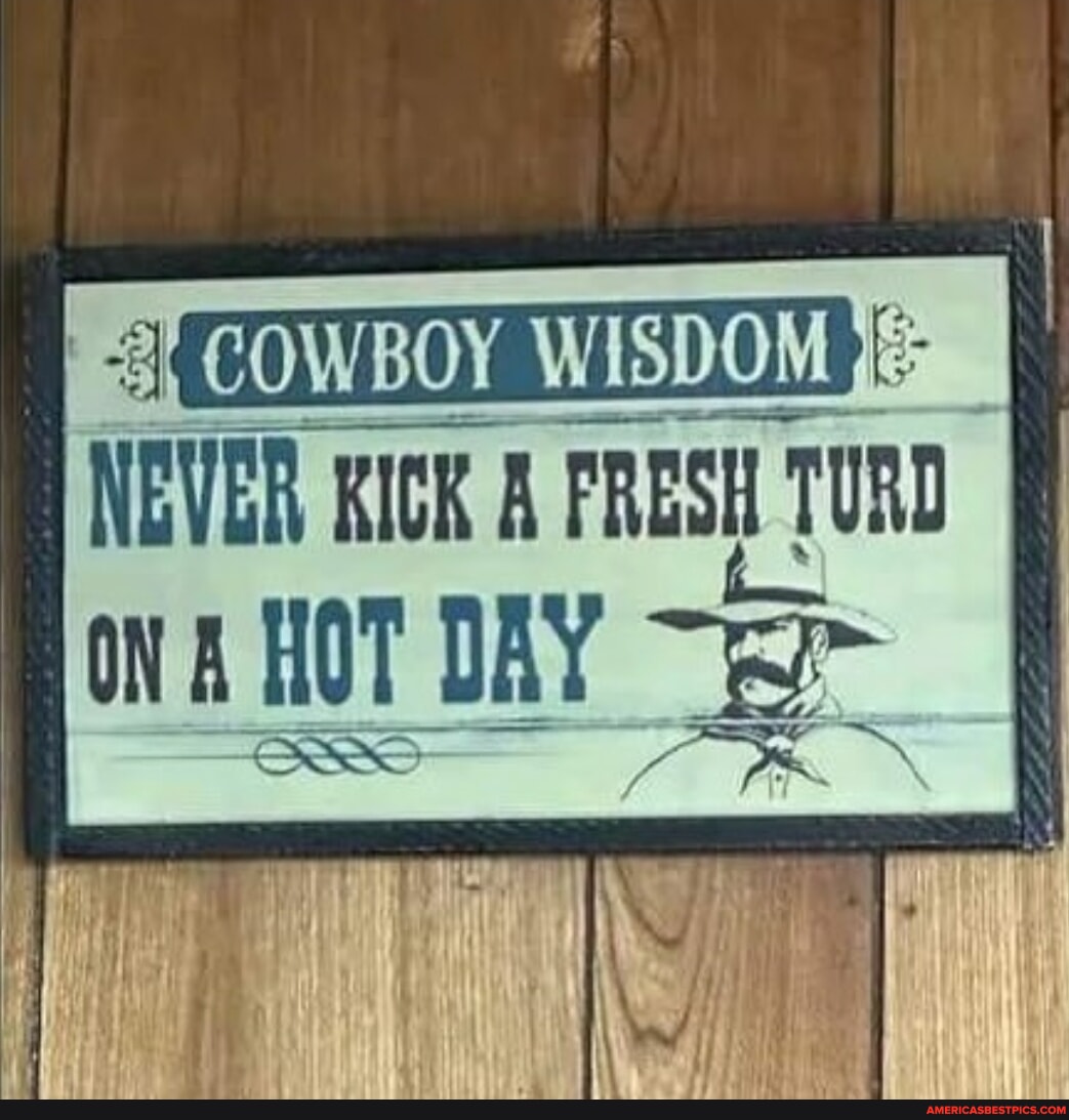 COWBOY WISDOM NEVER RICK A FRESH TURD - America’s best pics and videos
