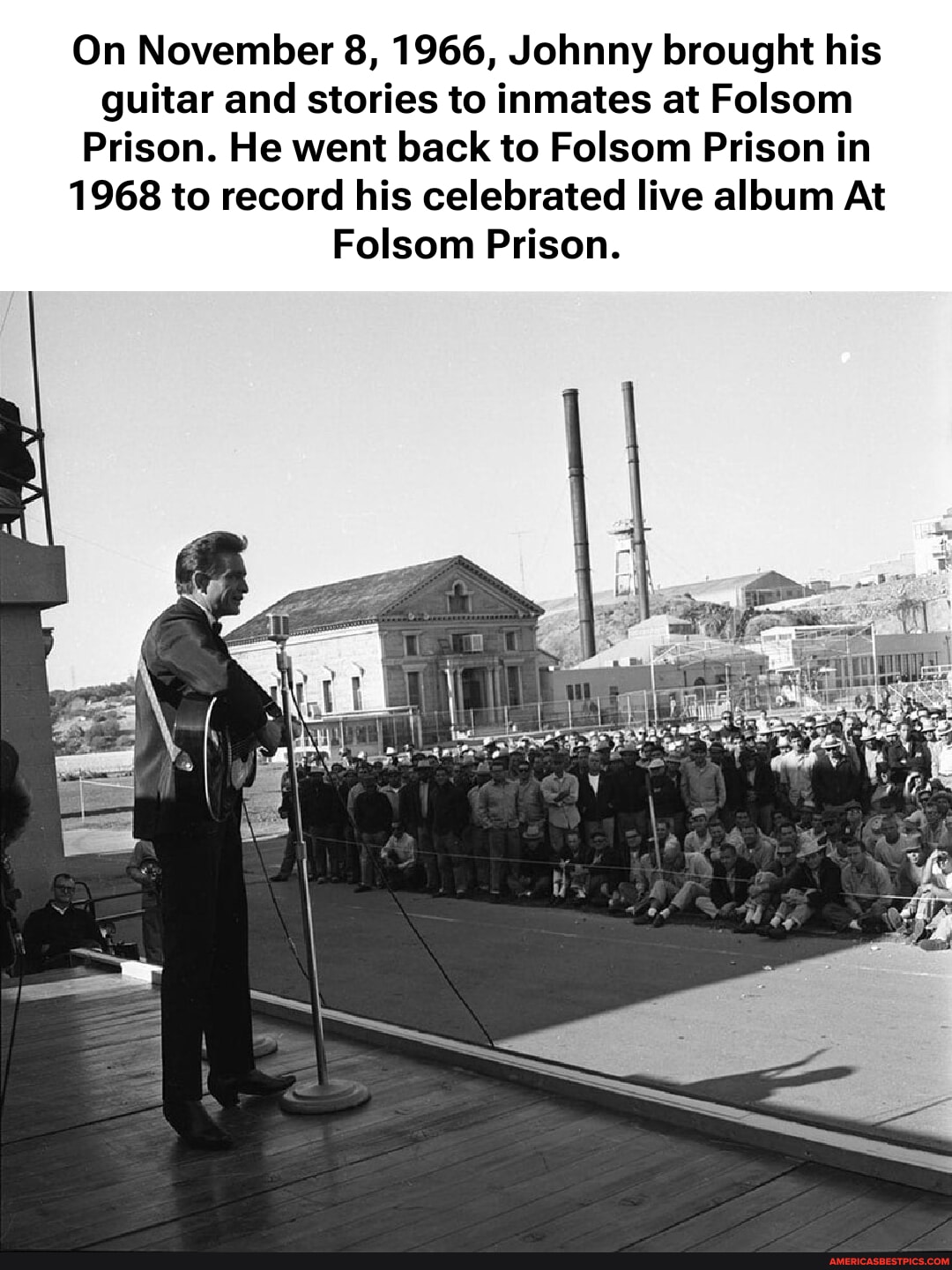 On November 8, 1966, Johnny brought his guitar and stories to inmates ...