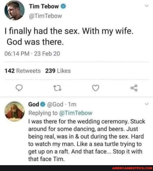 I finally had the sex. With my wife. God was there. 06.14 PM 23 Feb 20 ...