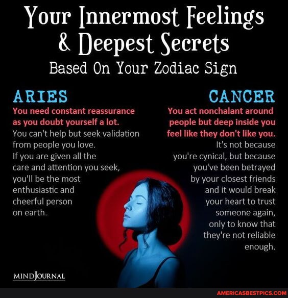 Your Innermost Feelings and Deepest Secrets Based On Your Zodiac Sign ...