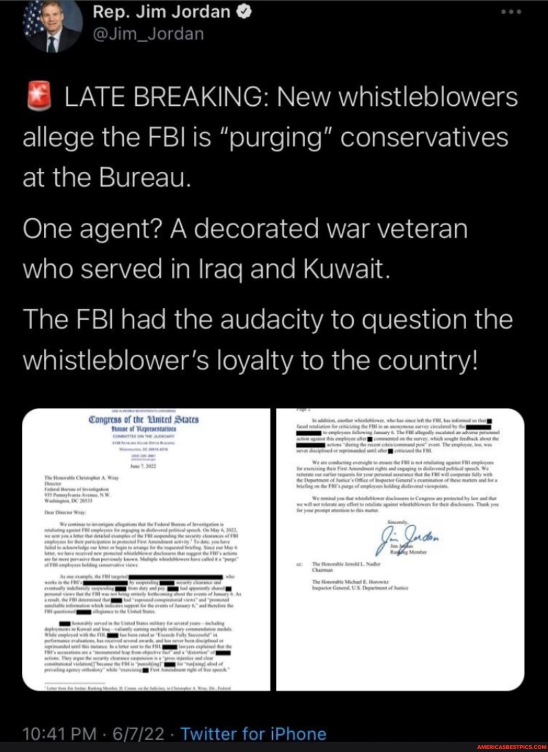 Rep. Jim Jordan @ LATE BREAKING: New whistleblowers allege the FBI is ...