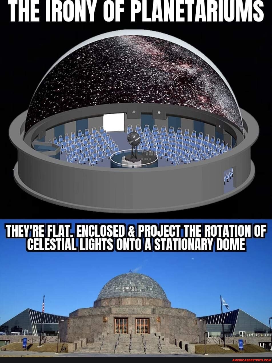 THE IRONY OF PLANETARIUMS THEY'RE FLAT. ENCLOSED & PROJECT THE ROTATION ...