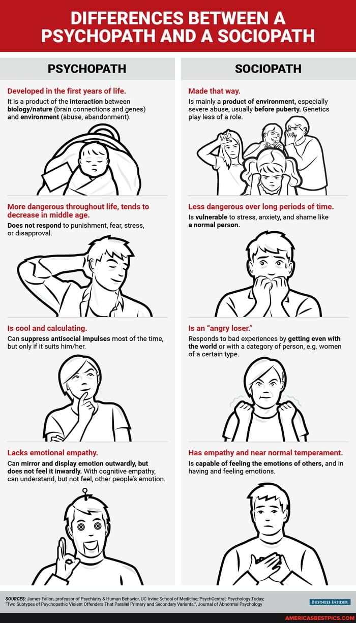 DIFFERENCES BETWEEN A PSYCHOPATH AND A SOCIOPATH PSYCHOPATH Developed ...