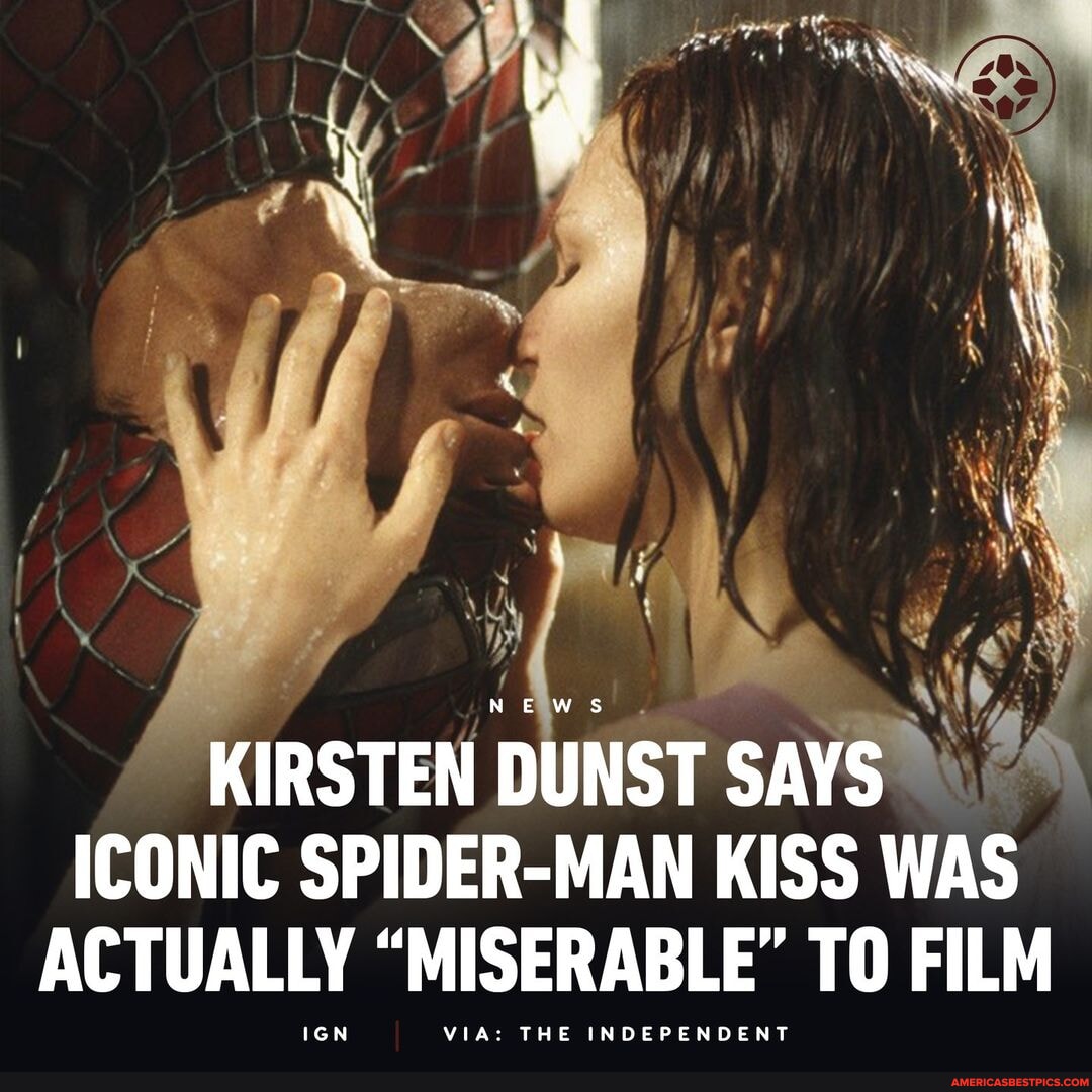 The famous upside-down kiss between Kirsten Dunst and Tobey Maguire in Sam Raimi's Spider-Man ...