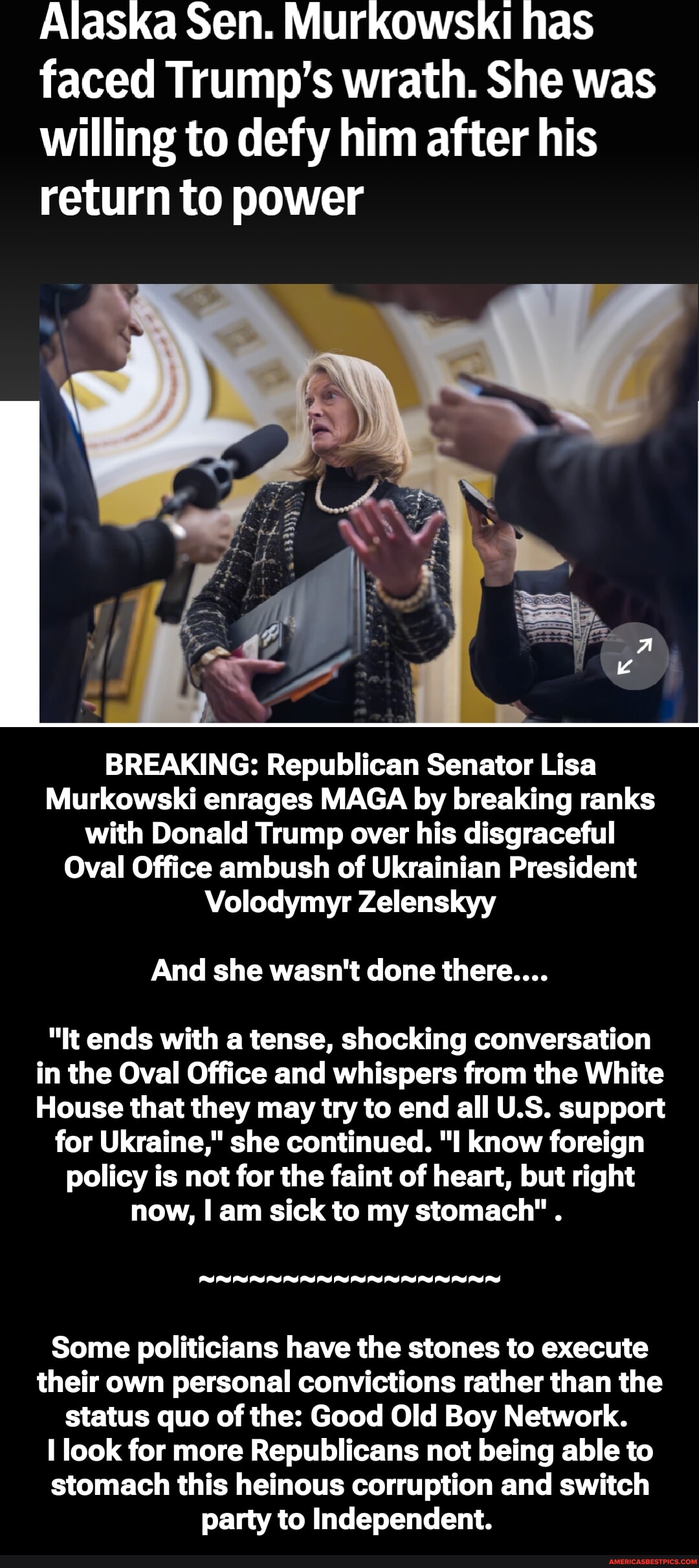 Alaska Sen. Murkowski has faced Trump's wrath. She was willing to defy ...