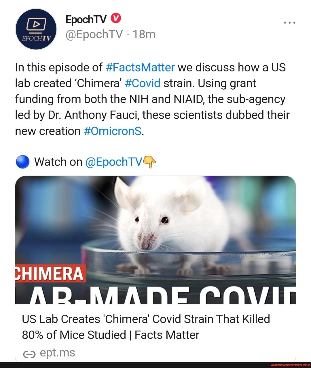 EpochTV In this episode of #FactsMatter we discuss how a US lab created ...