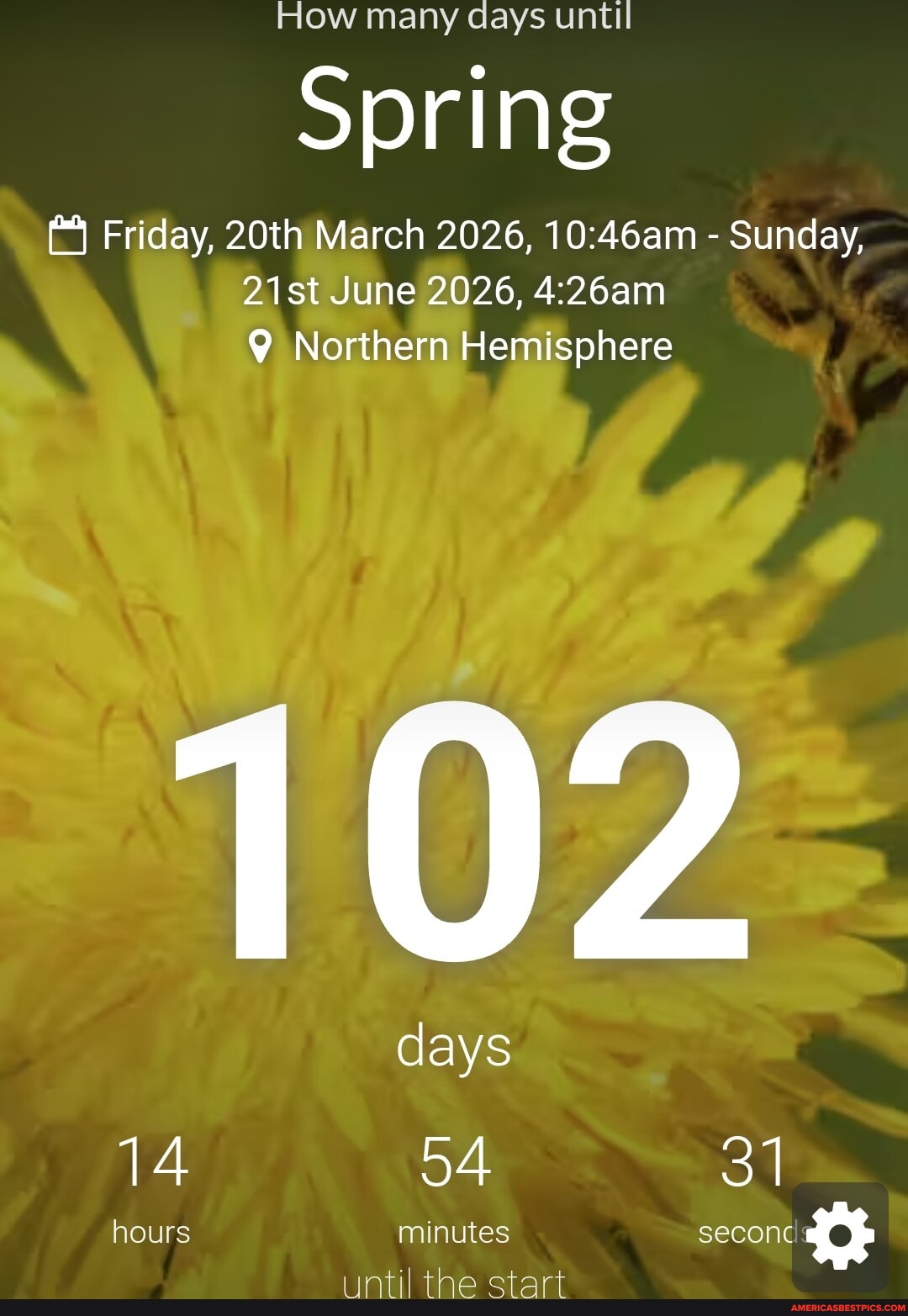 How many days until Spring Friday, 20th March 2026, - Sunday, 21st June ...