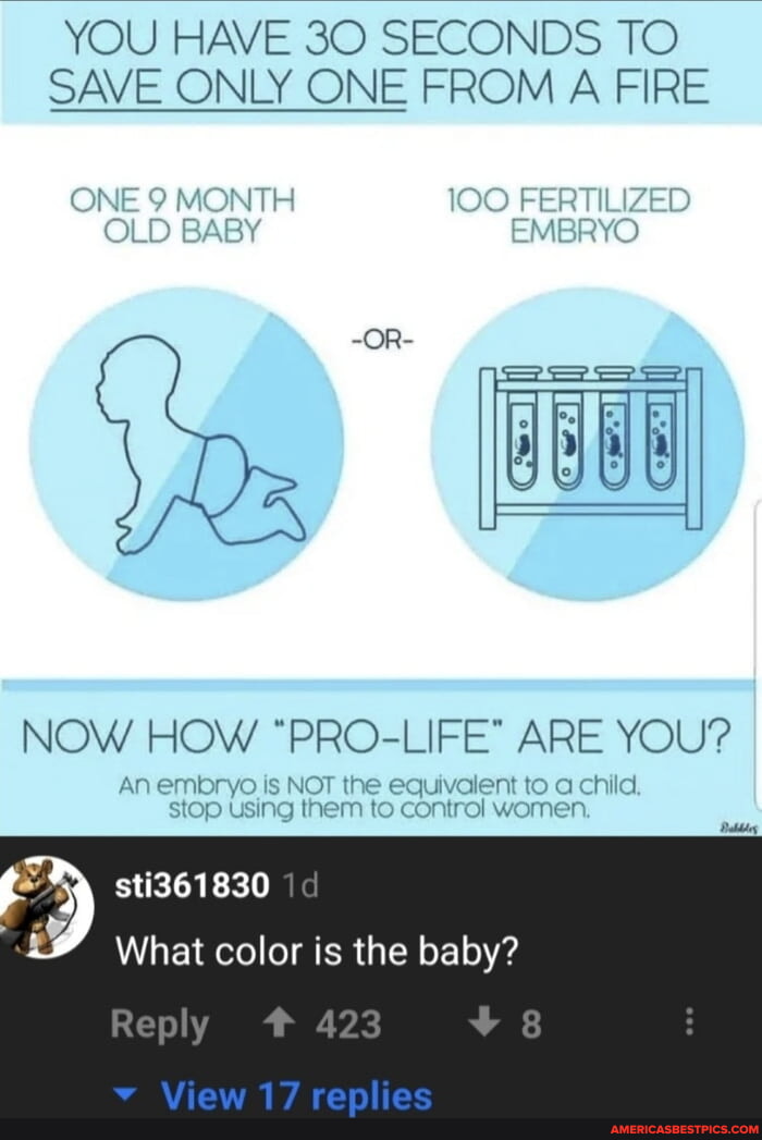YOU HAVE 30 SECONDS TO SAVE ONLY ONE FROM A FIRE ONE 9 MONTH FERTILIZED ...