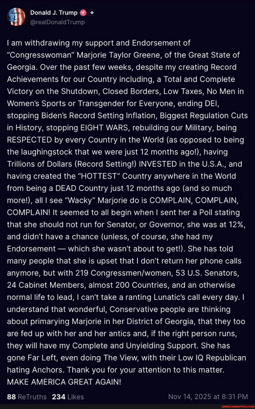 Donald J. Trump @ + @reaiDonaldTrump I am withdrawing my support and ...