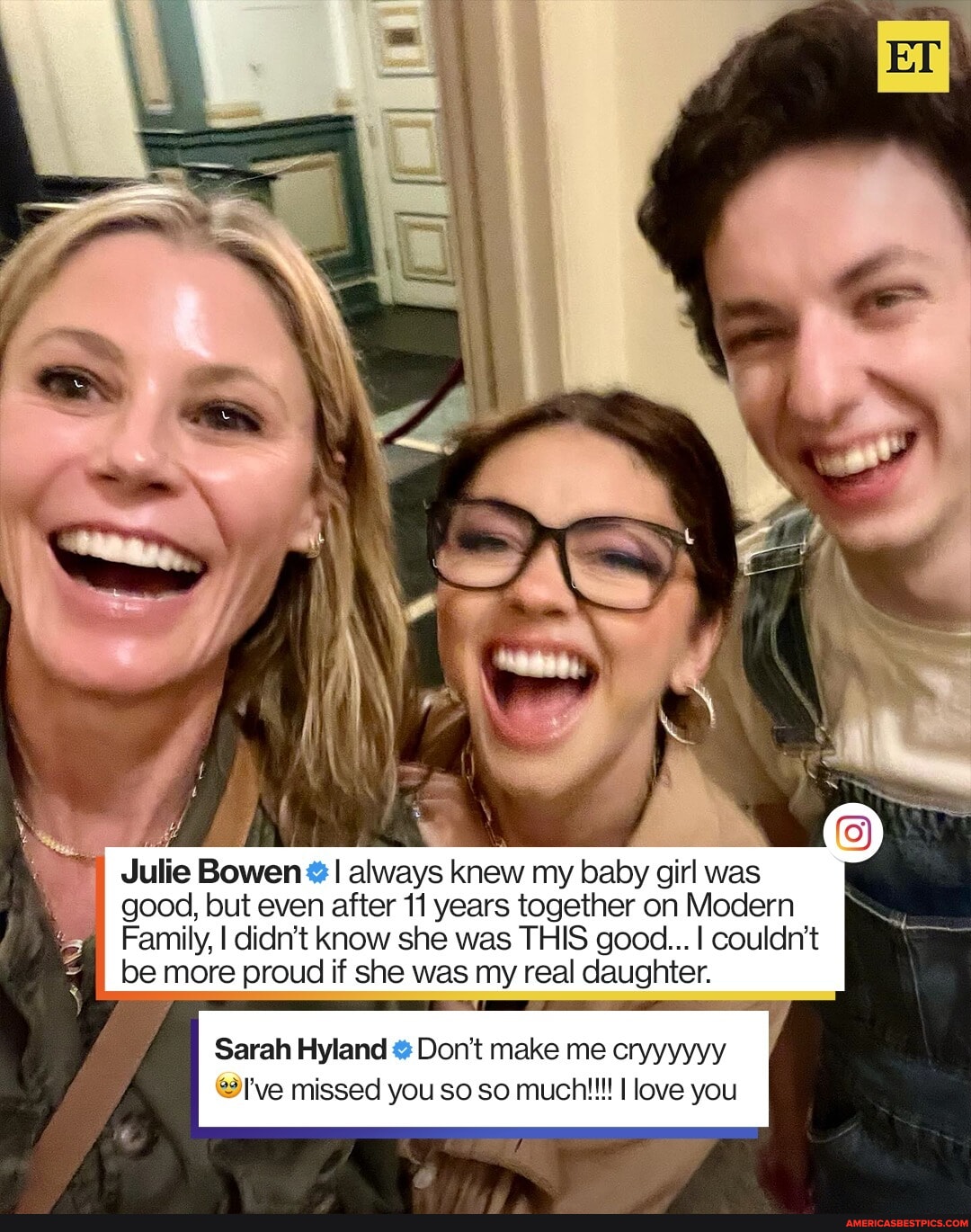 Julie Bowen is full of support for her on-screen daughter, Sarah Hyland ...