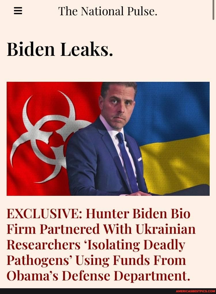 The National Pulse. Biden Leaks. EXCLUSIVE: Hunter Biden Bio Firm ...