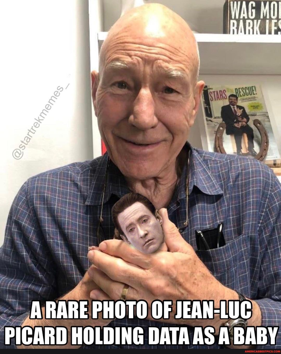 RARE PHOTO OF JEAN- PICARD HOLDING DATA AS BABY. - America’s best pics ...