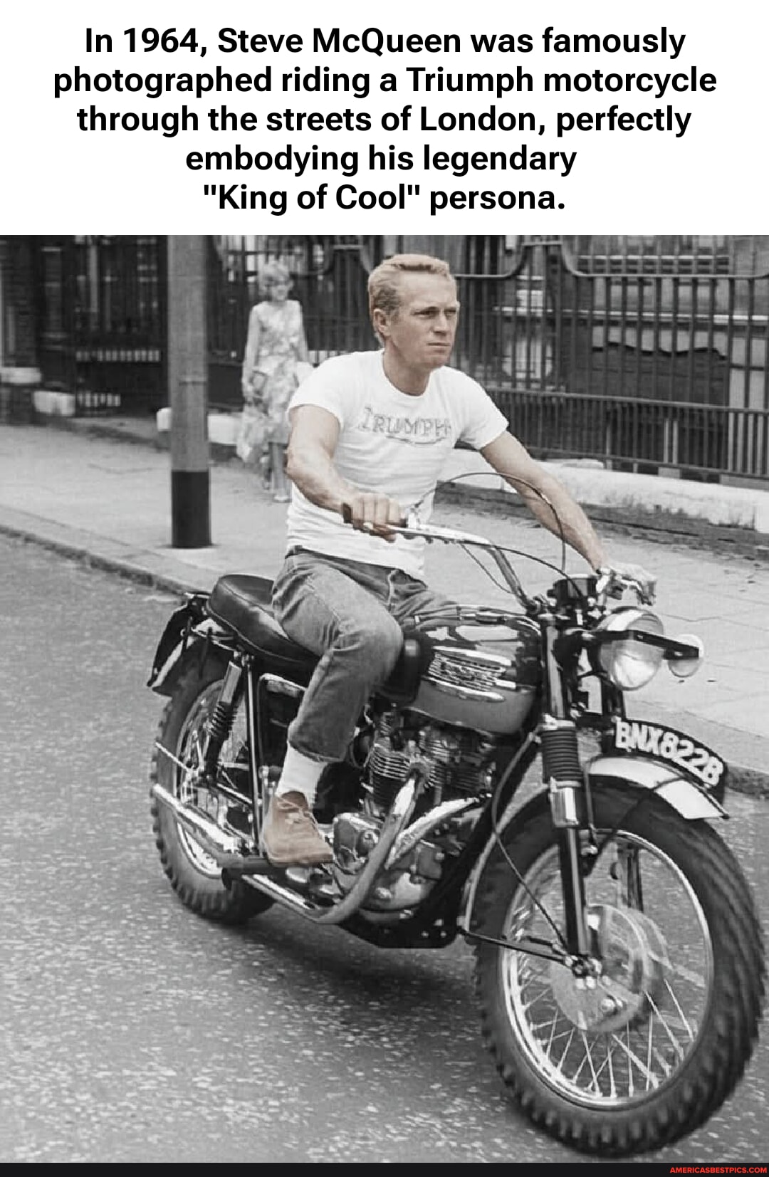 In 1964, Steve McQueen was famously photographed riding a Triumph ...
