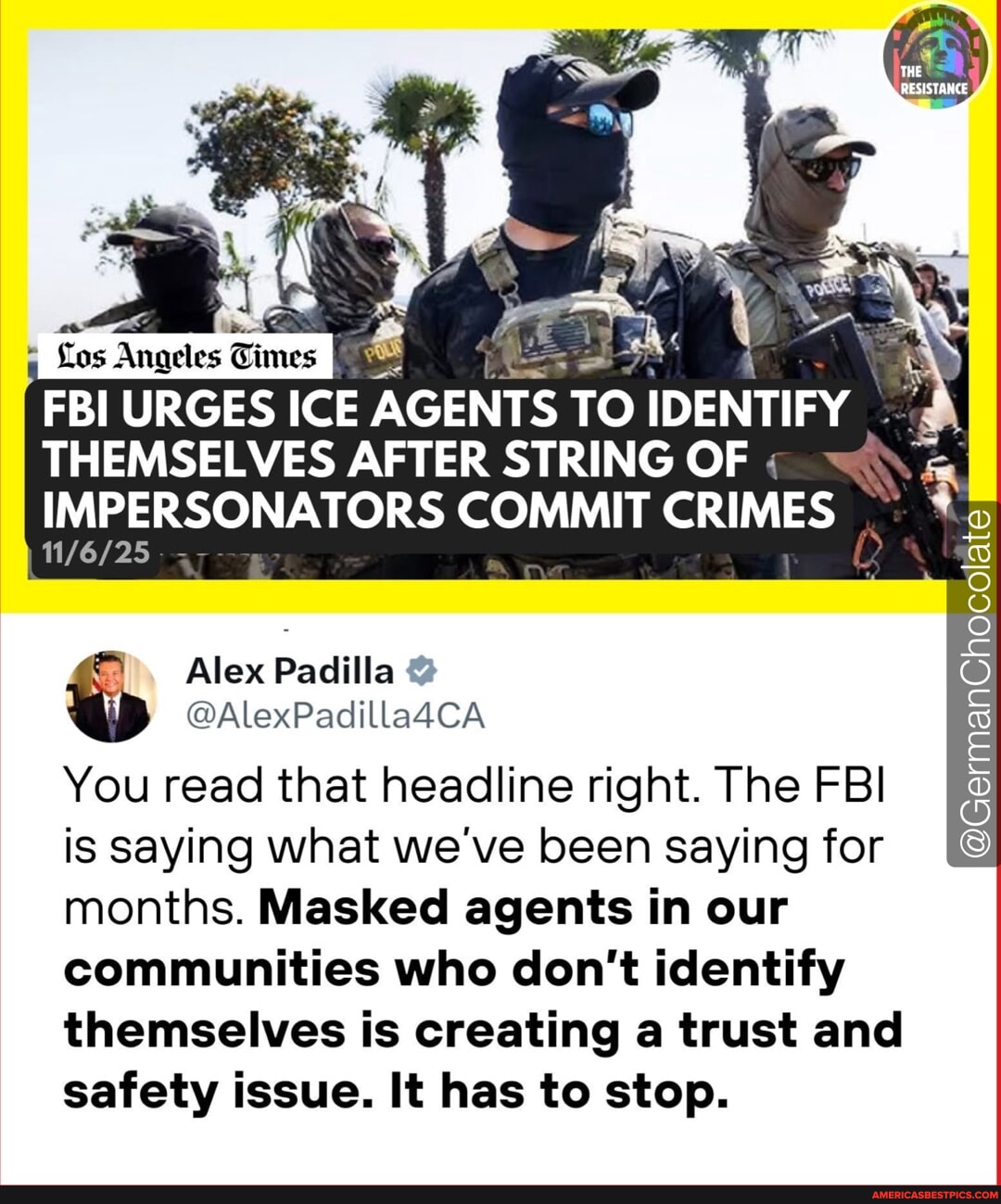 FBI URGES ICE AGENTS TO IDENTIFY THEMSELVES AFTER STRING OF ...
