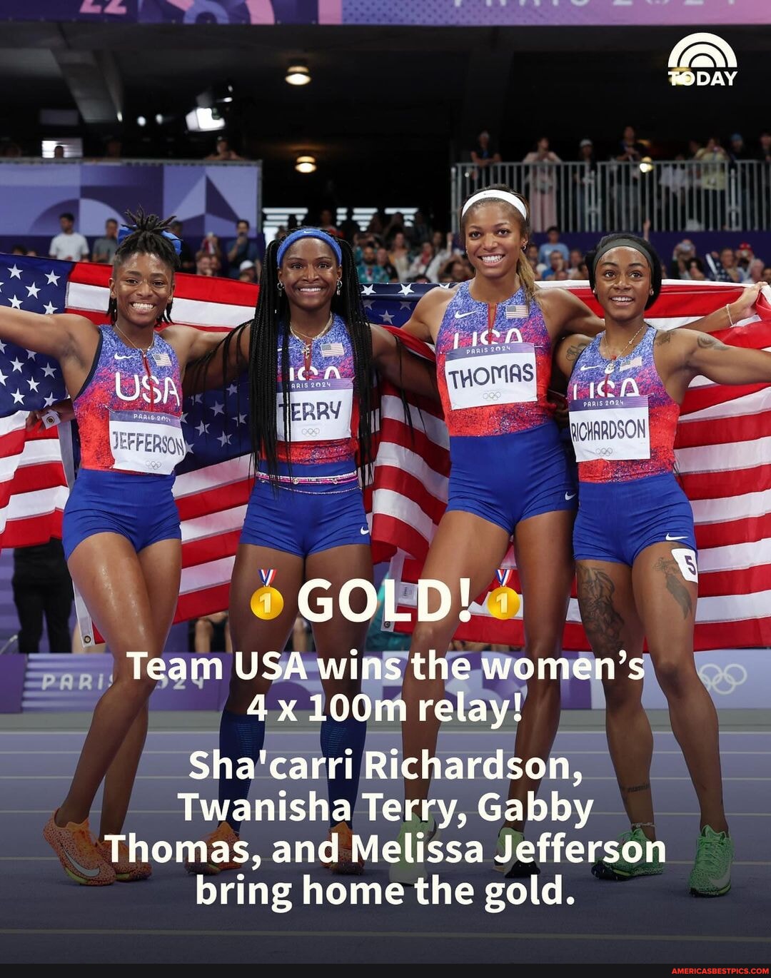 Congratulations to Sha’carri Richardson, Twanisha Terry, Gabby Thomas, and Melissa Jefferson ...