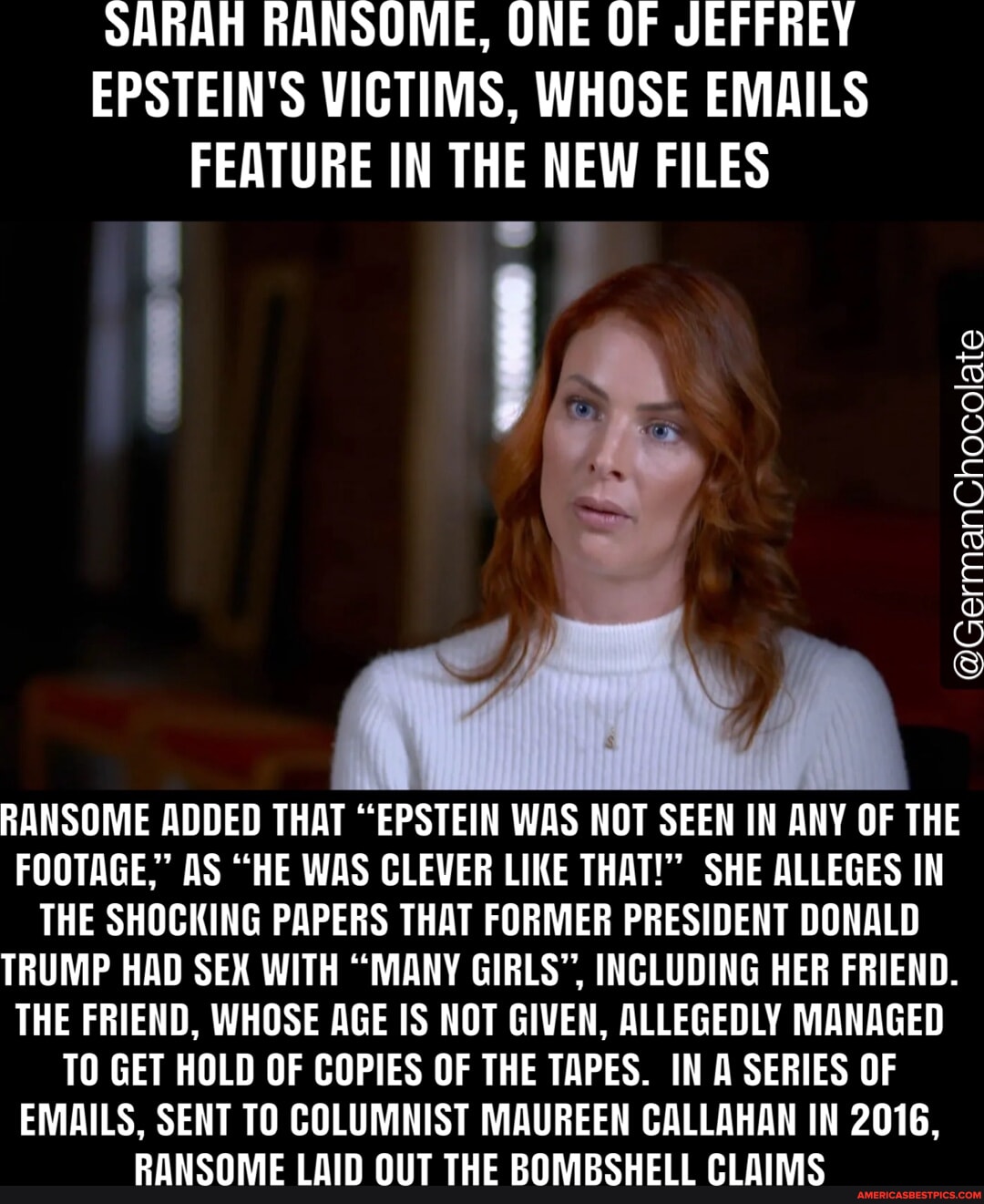 SARAH RANSOME, ONE OF JEFFREY EPSTEIN'S VICTIMS, WHOSE EMAILS FEATURE ...