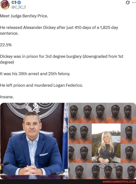 Meet Judge Bentley Price. He released Alexander Dickey after just 410 ...