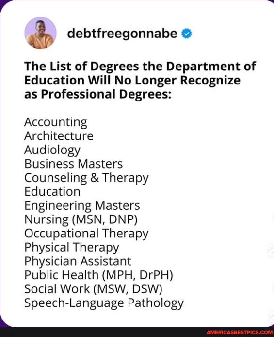 The List of Degrees the Department of Education Will No Longer ...