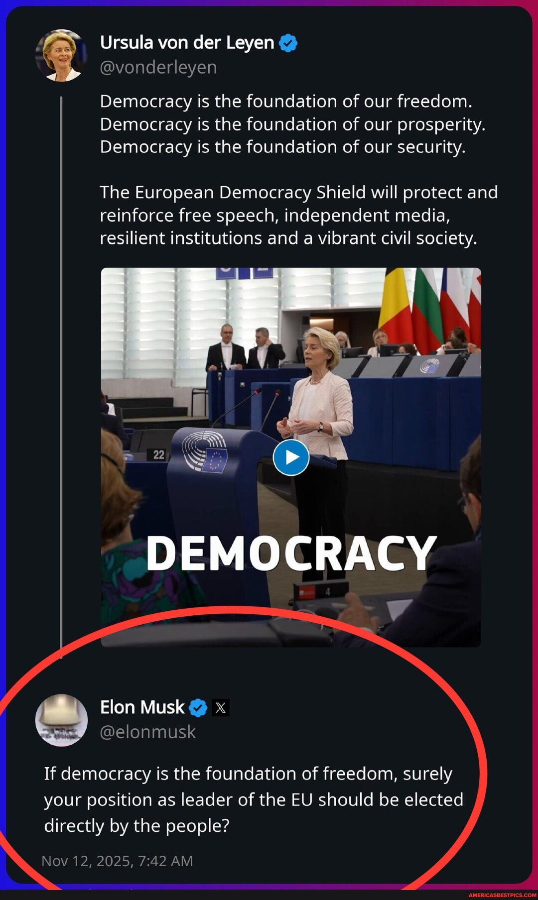 Ursula von der Leyen @vonderleyen Democracy is the foundation of our ...