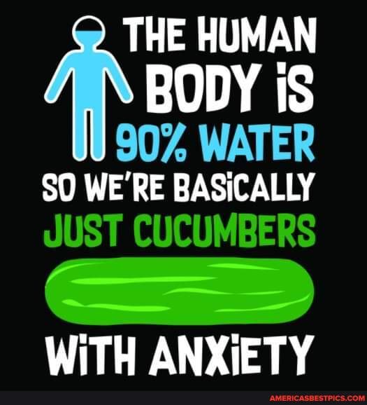 THE HUMAN BODY is 90% WATER SO WE'RE BASICALLY JUST CUCUMBERS WITH ...