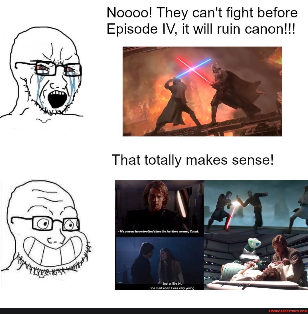 Nocoo! They can't fight before Episode IV, it will ruin canon!!! That ...